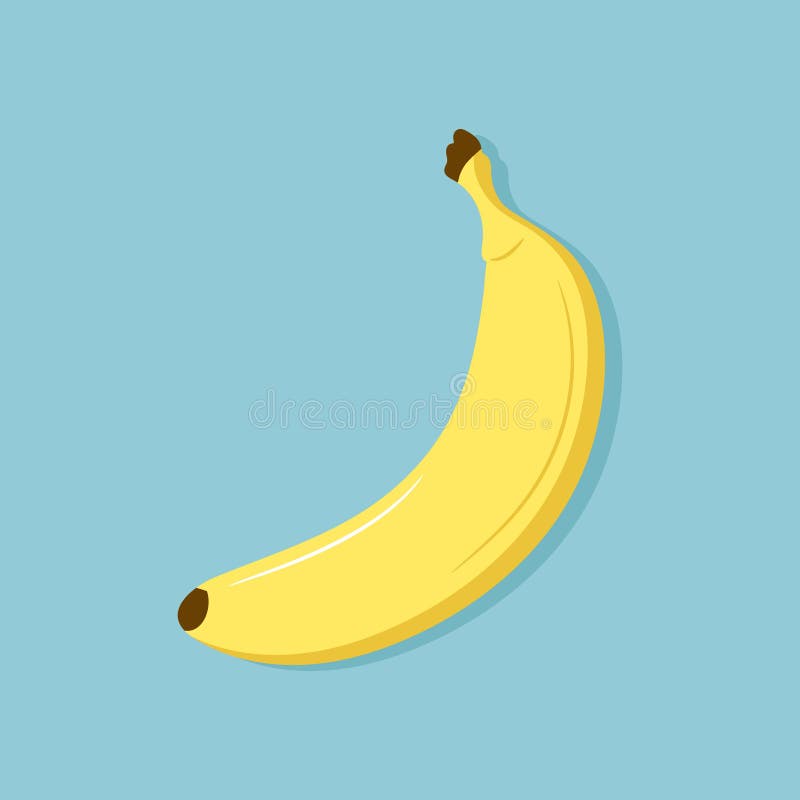 Ripe Banana Fruit on Blue Background. Cartoon Banana Stock Illustration ...
