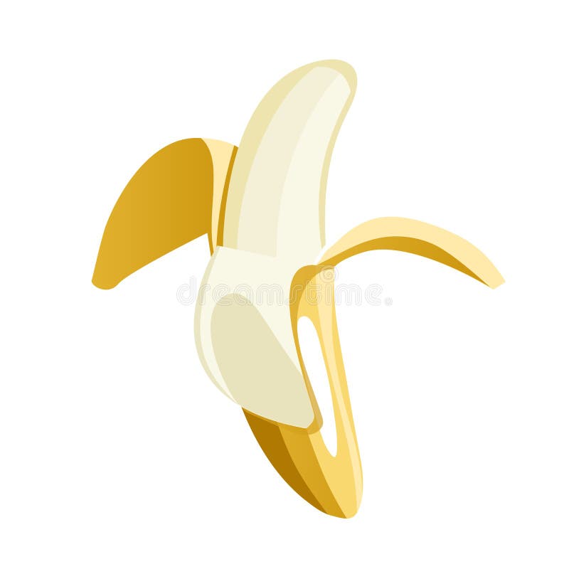 Ripe Banana Isolated on White Background. Vector Illustration. Stock ...