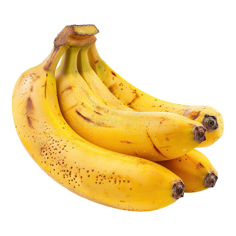 Ripe Bananas with Yellow Peels and Brown Spots Stock Photo ...