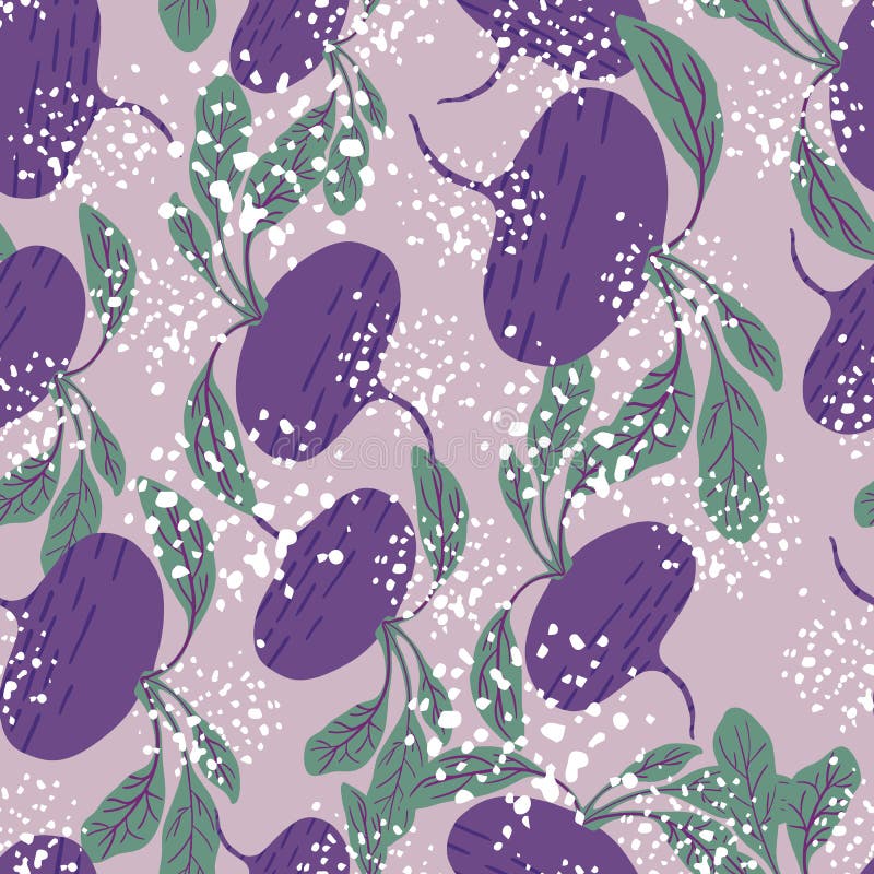 Ripe Beetroot Backdrop. Hand Drawn Geometric Beet Seamless Pattern ...