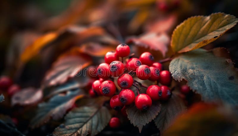 Ripe Berry Fruit on Branch in Autumn Generated by AI Stock Illustration ...