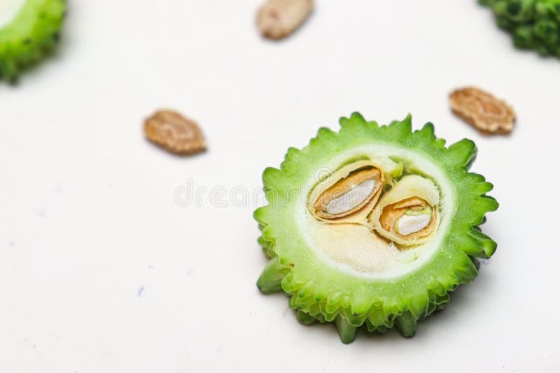 Ripe Bitter Melon with Seeds Stock Photo - Image of melon, isolated ...