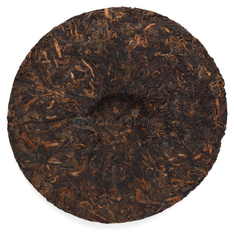 Ripe Black Puerh Tea Round Shape Isolated on White Stock Image - Image ...