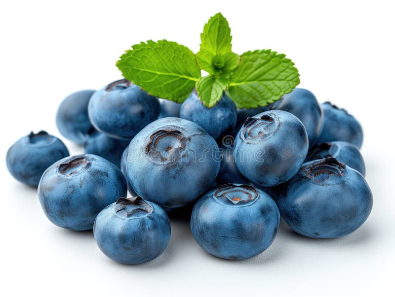 Ripe Blueberries on a White Background Stock Illustration ...