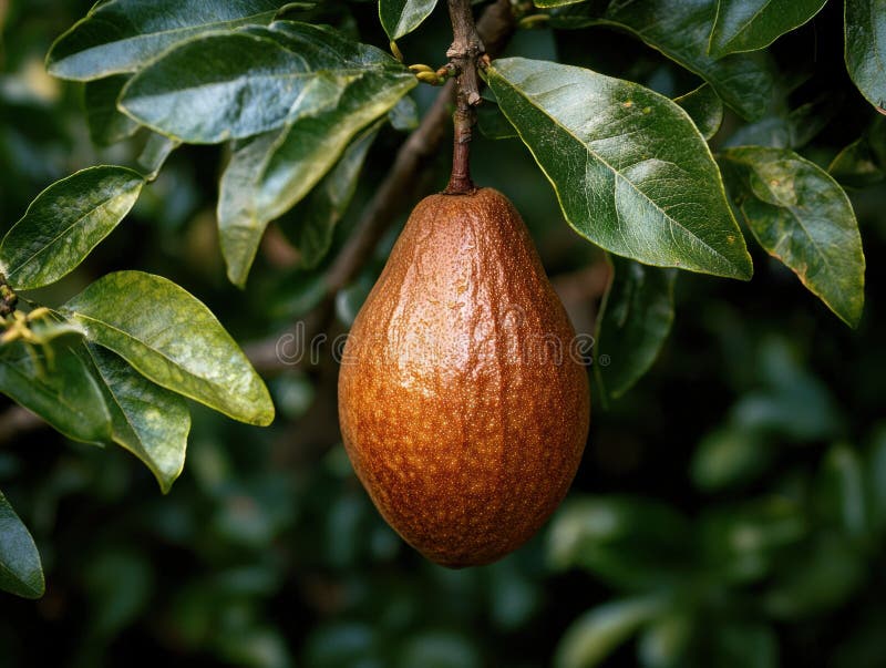 Ripe Brown Pear Hanging from a Tree Branch Stock Illustration ...
