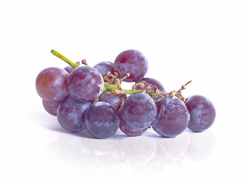 Ripe Bunch Red Grape Isolated on White. Full Depth of Field Stock Image ...