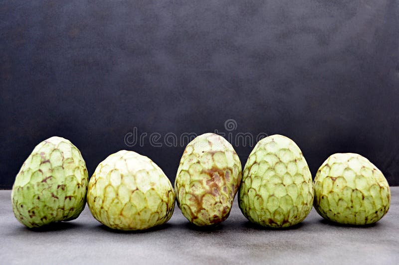 Cherimoya fruit on tray stock image. Image of ripe, vegetarian - 78637401