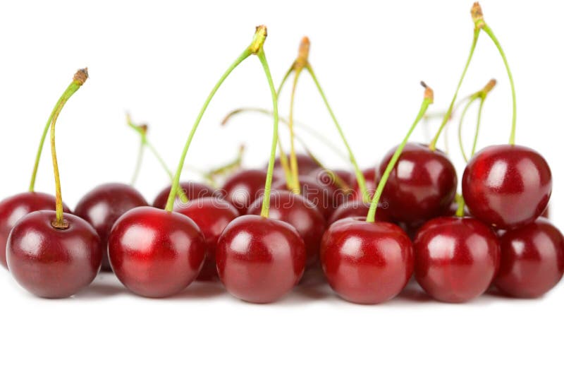 Vivid Red Cherries and High Definition Cherries Stock Image - Image of ...