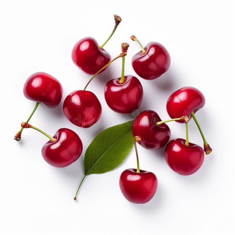 Ripe Cherry. Sherry Berry Fruit Isolated on White Background Stock ...