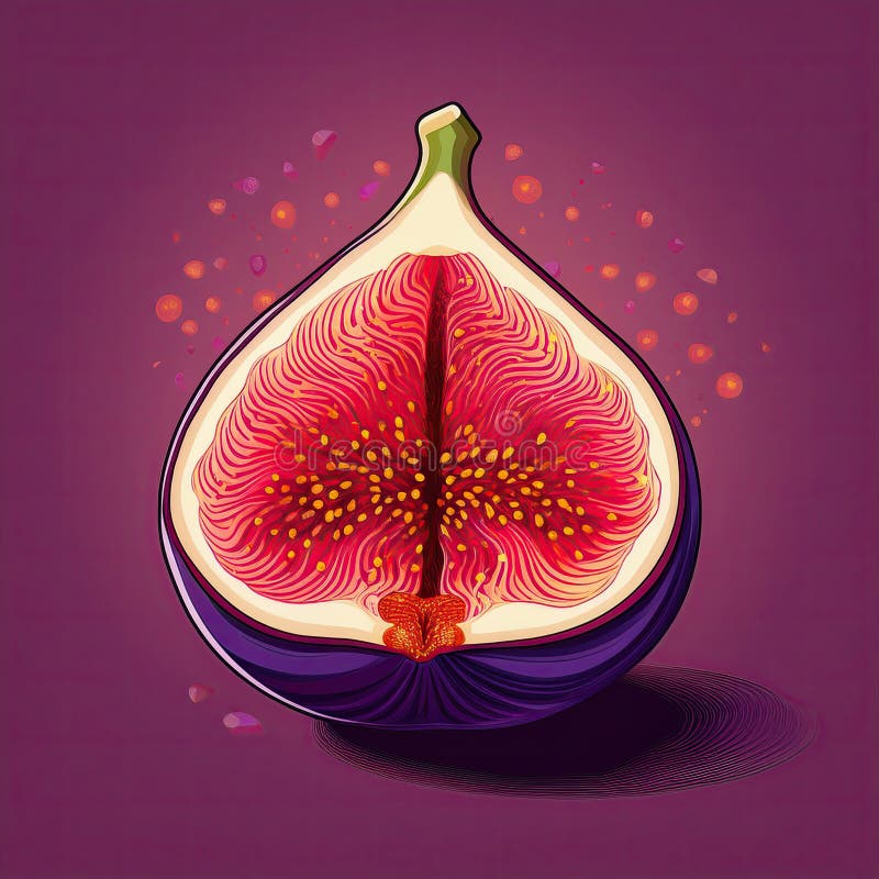 Ripe Fig with Soft Shadows stock illustration. Illustration of isolated ...