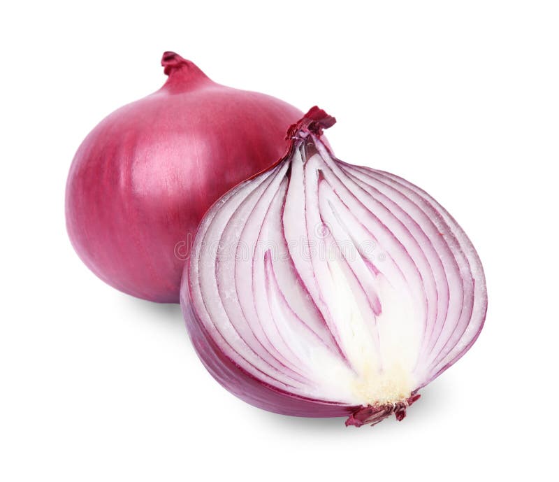 Ripe Fresh Red Onions Isolated on White Stock Photo - Image of ...