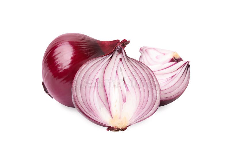 Ripe Fresh Red Onions Isolated on White Stock Photo - Image of culinary ...