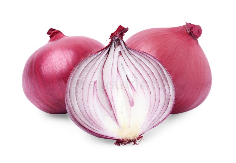Ripe Fresh Red Onions Isolated on White Stock Image - Image of natural ...