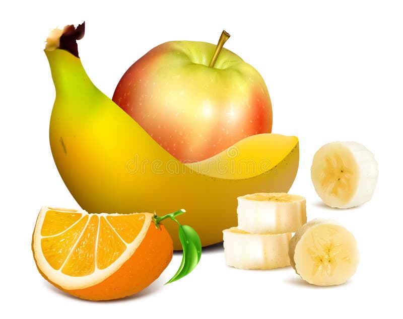 Ripe Fruits with Vector Illustration Stock Vector - Illustration of ...