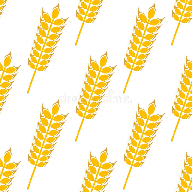 Ripe Golden Wheat in a Seamless Pattern Stock Vector - Illustration of ...