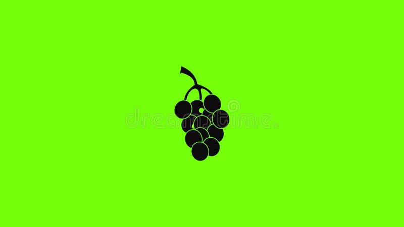 Ripe grape icon animation stock footage. Video of isolated - 224915066