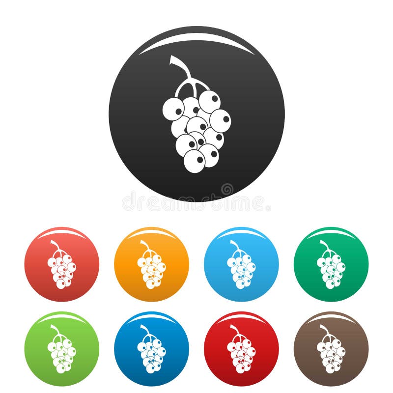 Ripe Grape Icons Set Color Vector Stock Vector - Illustration of ...