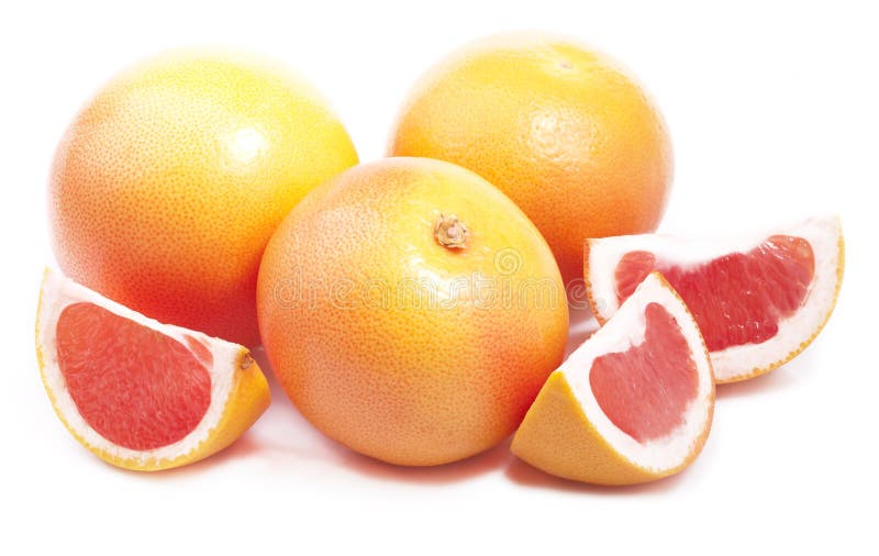 Ripe Grapefruit Isolated on White. Stock Image - Image of portion ...
