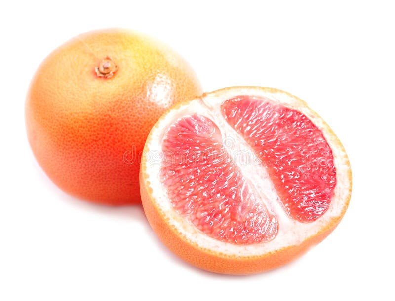 Ripe Grapefruit Isolated on White. Stock Image - Image of portion ...