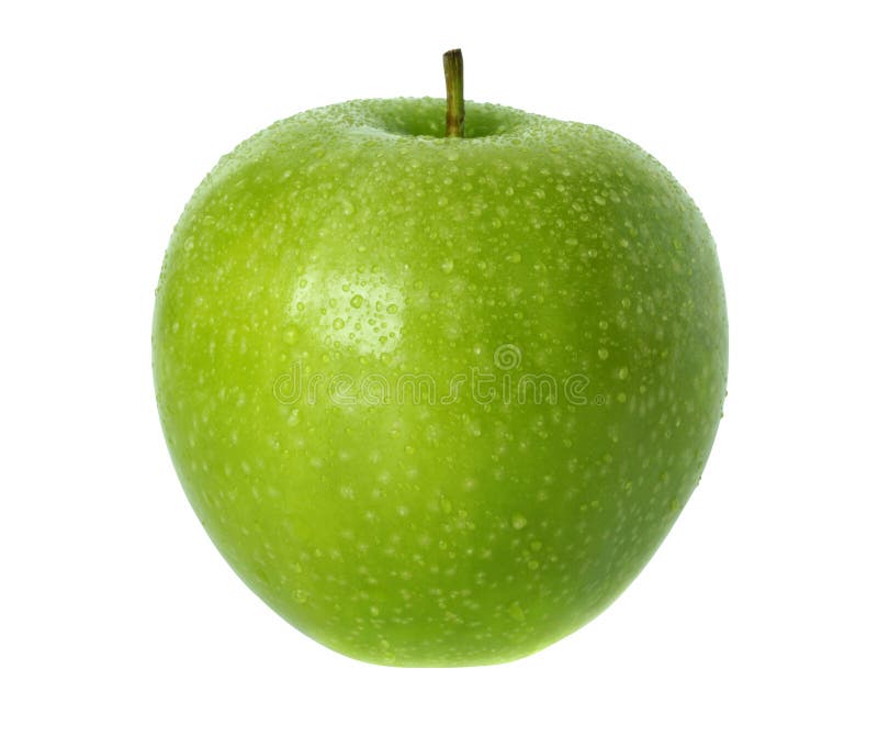Green Apple Isolated on White Stock Photo - Image of bright, background ...