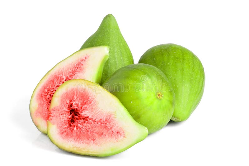 Ripe Green Fig Fruit Isolated on White Background. Top View. Flat Lay ...