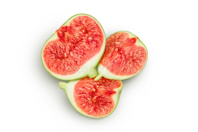 Ripe Green Fig Fruit Isolated on White Background with Full Depth of ...