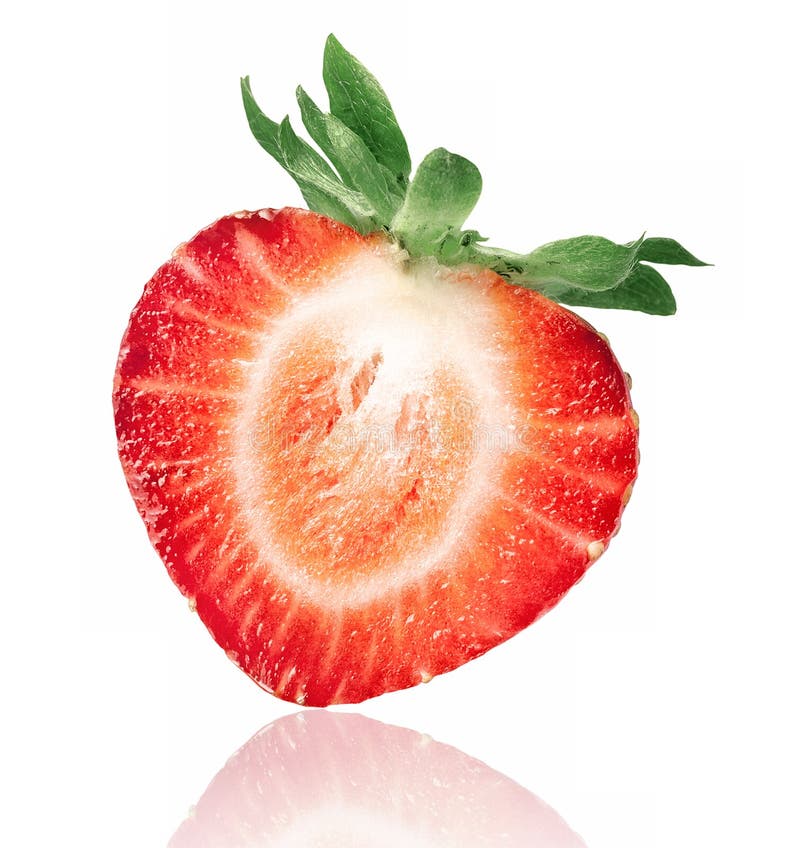 Ripe half of strawberry stock photo. Image of studio - 32994908