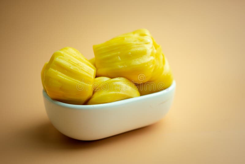 Ripe Jackfruit Flesh on White Bowl, Meat Substitute Concept Stock Image ...