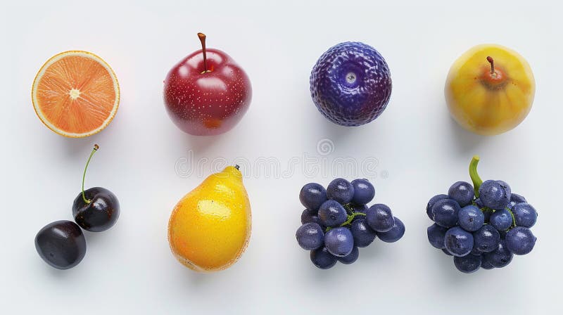 Ripe Juicy Fragrant Fruits Lying Separately on a Light Background Stock ...