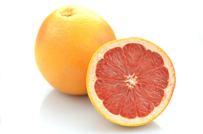 Slice of red grapefruit stock image. Image of isolated - 31368449