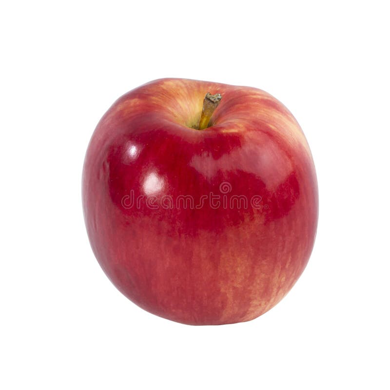 Ripe Large Red Apple on White Isolated Stock Image - Image of leaf ...
