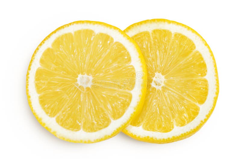 Ripe Lemon Slices Isolated on White Background with Full Depth of Field ...