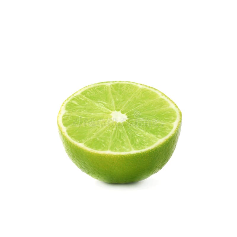 Ripe Lime Cut in Half Isolated Over the White Stock Image - Image of ...