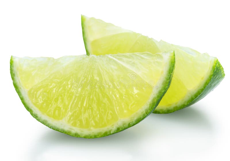 Ripe Lime Slices Isolated on a White Background. File Contains Clipping ...