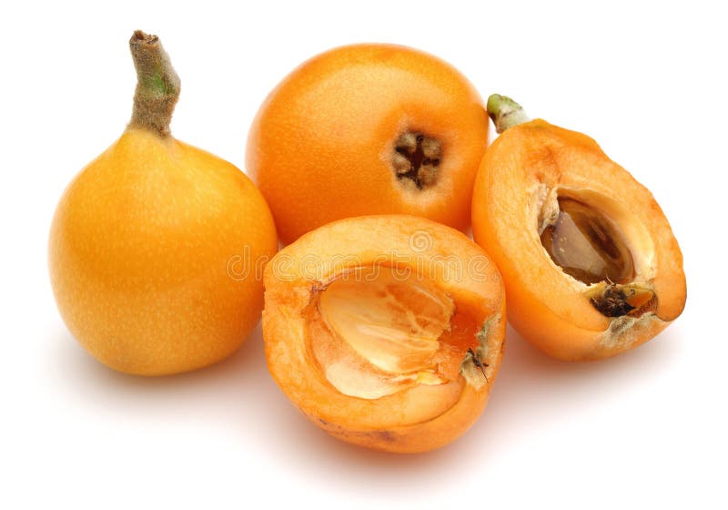 Ripe Loquat Fruits Isolated on White Stock Photo - Image of nature ...