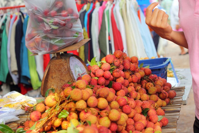 Ripe lychee in the market stock photo. Image of ingredient - 43008020