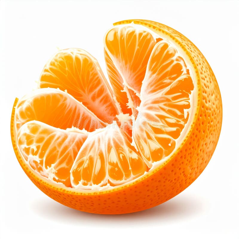Ripe Mandarin Orange Segments on White Background Stock Illustration ...