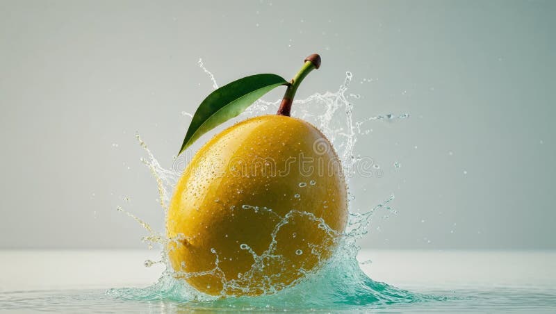 A Ripe Mango Being Splashed with Cool Refreshing Water. Stock Image ...