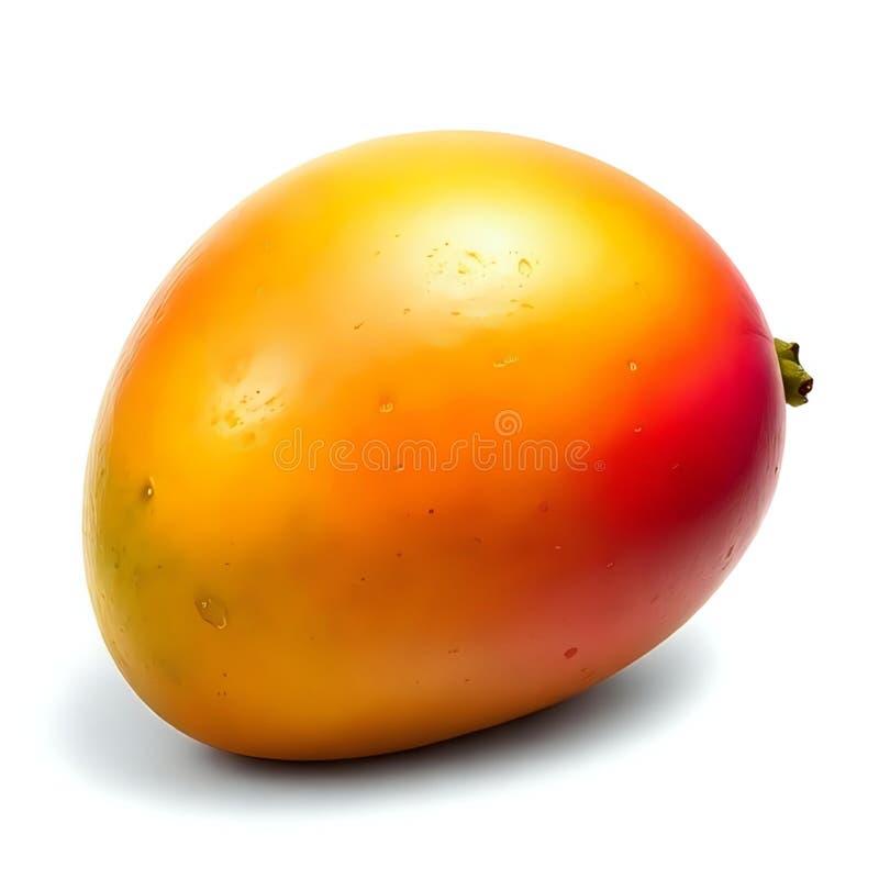 Ripe Mango with a Fresh Green Leaf Stock Photo - Image of green, mango ...