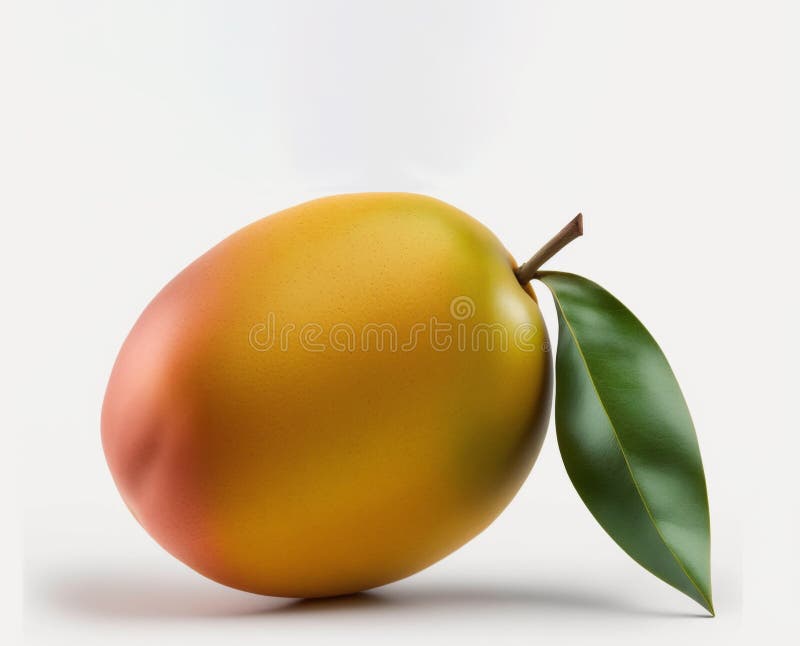 Ripe Mango Isolated on White. Mango Clipping Path Stock Illustration ...