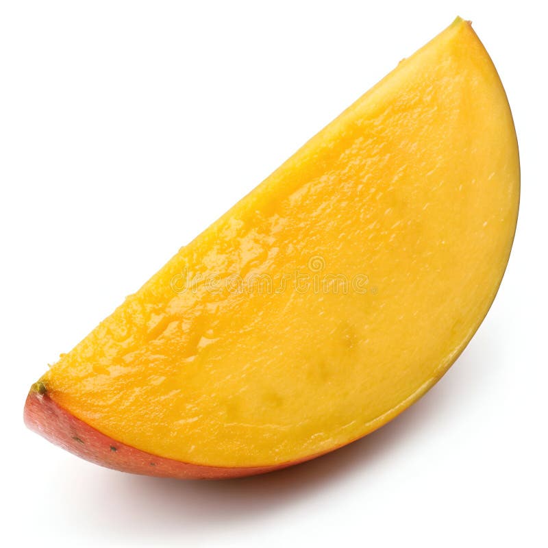 Ripe Mango Slice Isolated on White Background Stock Illustration ...