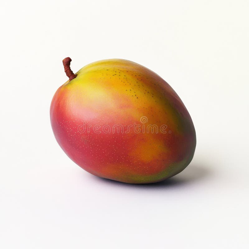 Ripe Mango with Vibrant Colors on Transparent or White Background Stock ...