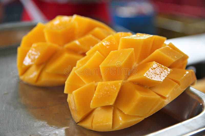 Ripe mangoes slices. stock photo. Image of sliced, agriculture - 31644300