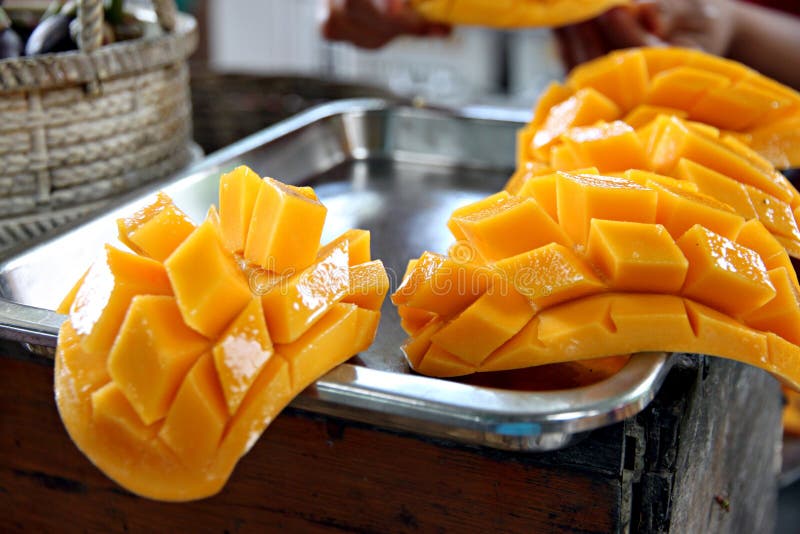 Ripe mangoes slices. stock photo. Image of freshness - 31644882