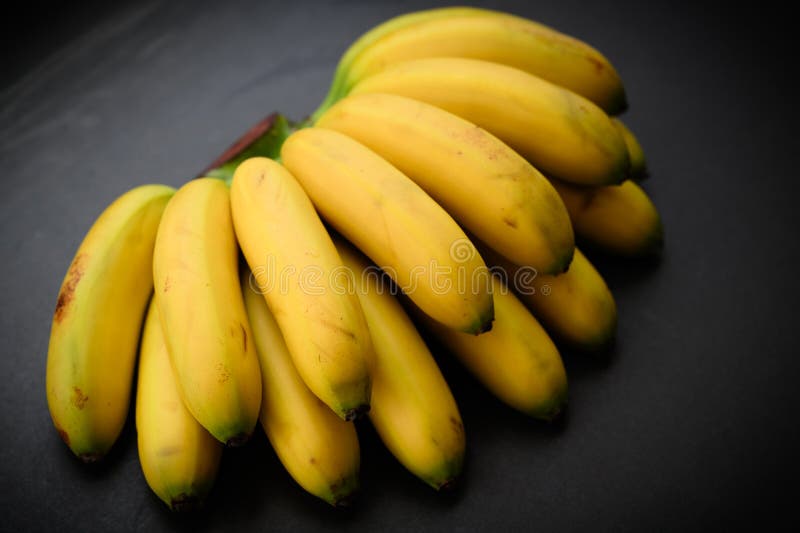 Ripe and Natural Looking Small Bananas. Stock Image - Image of fresh ...