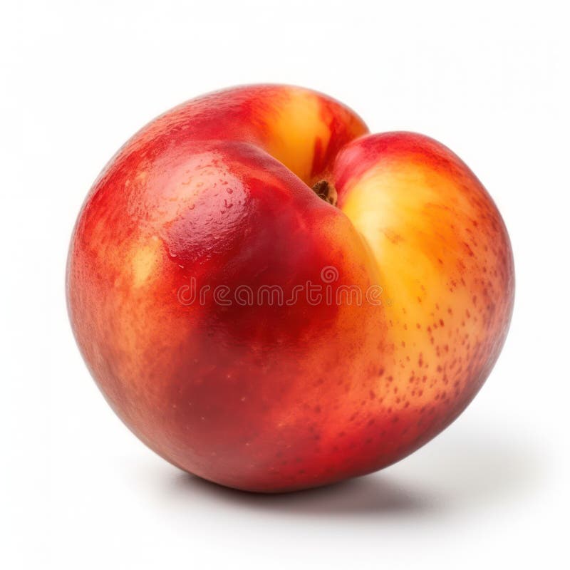 Ripe Nectarine on White Background Stock Illustration - Illustration of ...