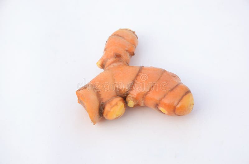The Ripe Orange Color Turmeric Isolated on White Background Stock Photo ...