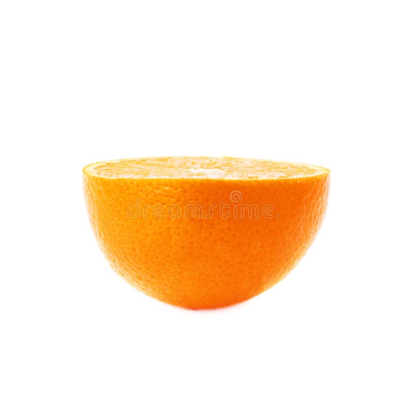 Ripe Orange Cut in Half Isolated Over the White Stock Photo - Image of ...