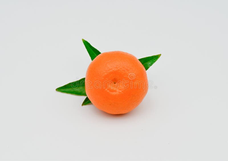 Ripe Orange Fresh Ripe Orange with Green Leaves Isolated on White ...