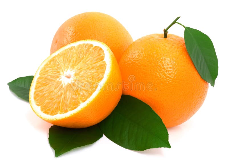 Ripe Oranges With Green Leaf. Stock Image - Image of nature, foliage ...